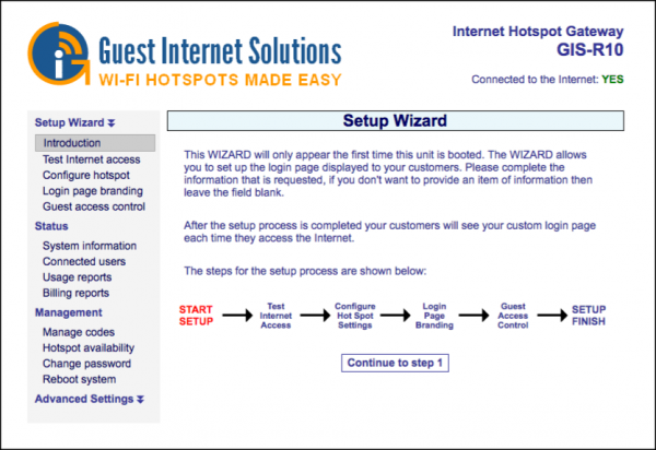 Wizard | Guest Internet